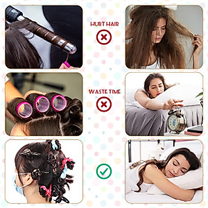 48 Pcs Soft Sleep Hair Rollers Foam Pillow Stain Heatless Curlers DIY Sponge Hair Rollers Flexible Hair Styling Tools for Long Hair Women Girls Hair Curling(Polka Dot,Cloth Cover)