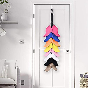 LEVOSHUA Closet Hanging Cap Organizer, 16 Baseball Cap Rack, Closet Hook Cap Holder Hat Storage Organizer - Keep Hats Cleaner Than a Hat Rack (1 Pack)