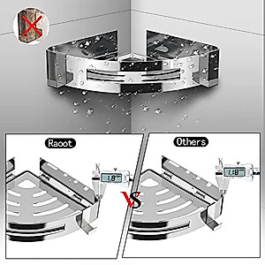 Shower Caddy Corner Shelf Bathroom Organizer, Drill Bathroom Shelf Storage Rack Wall Mounted for Shower Bathroom Kitchen