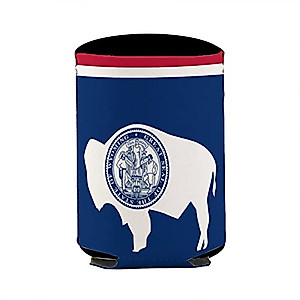 2 PCS Wyoming State Flag Can Cooler Sleeves Party Gift Beer Drink Coolers Coolies