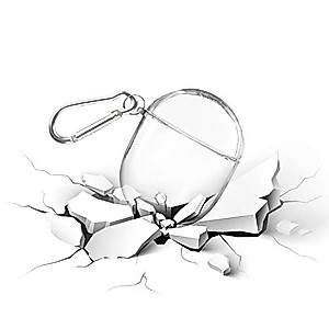 Geekria TPU Case Cover Compatible with Google Pixel Buds 2 True Wireless Earbuds Protective Charger Carrying Case, Wireless Earphones Skin Cover with Keychain Hook (Clear)