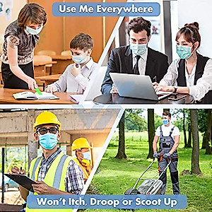 Voxkin Blue Disposable Medical Face Masks Pack of 50 - Lab Tested, 3 Ply Protection - Effective Filtration, Breathable Facial Masks with Earloop, Mouth & Nose Protection Dust Safety Masks