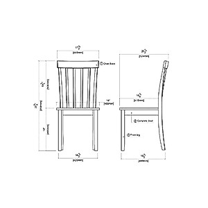 Boraam Bloomington Dining Chair, Black/Cherry, Set of 2