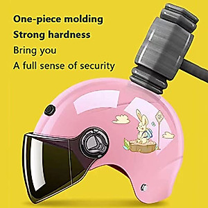 Electric Youth Kids Motorcycle Open Face Helmet, Vespa Retro Sunscreen Half Helmet Release Buckle, 2-14 Years Old Boys Girls Scooter Moped Cruiser Jet 3/4 Vintage Helmet, DOT Approved-B||45-58CM