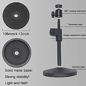 Desktop Mini Projector Stand, Angle Adjustable Mini Projector Stand 1/4in Mounting Screw, Length 8-12in，Load 4.4 lbs/1.5kg 360° Rotatable Projector CCTV DVR
