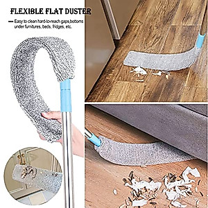 Retractable Gap Dust Cleaner Under Appliance Microfiber Duster Dust Brush with Extension Pole (36 to 55 inches) Cleaning Duster for Bed High Ceilings Furniture Bottom Household Gap Duster