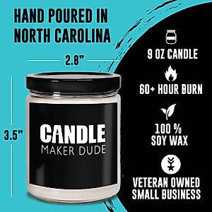 Candle Maker Dude Personalized Gifts Custom Candle - 40+ Scents, Perfect for Birthday, Christmas, Valentine’s Day, Funny Gag Gifts, Unique Gifts for Women And Men (White Label)