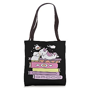 Unicorn Book Reading Girl Reader Future Librarian Tote Bag