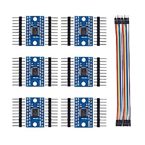 DIANN 6pcs TXS0108E Logic Level Module 8 Channel Bi-Directional High-Speed Full Duplex Shifter 3.3V 5V Module with Cable
