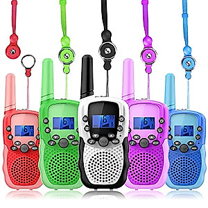 Wishouse Walkie Talkies 5 Pack Long Range, Family Wearable Radio for Kids Adults,Girls Boys Army Toys with Flashlight Lanyards for Outdoor Camping Games Cosplay Xmas Birthday Gift Children
