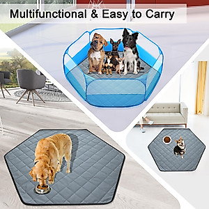 Rinling Washable Pee Pads for Dogs, Reusable Pet Playpen Mat Non-Slip Dog Pads Hexagon Puppy Pads for Whelping Potty Housebreaking Incontinence Playpen Crate Kennel Dog Bed M