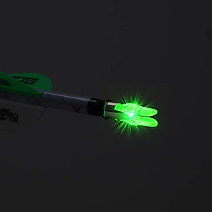 DEEPOWER Universal Fit Nock Automatically LED Lighted Nock fits G, X, and S Series Arrows with 4.2mm/.165 Inside Diameter, Including 0.204, 0.244 LED Archery Nock (Green)