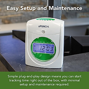 uPunch Starter Time Clock Bundle with 100-Cards, 1 Time Card Rack, 1 Ribbon & 2 Keys (HN1500)