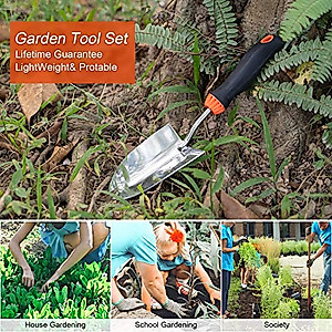 LANNIU Garden Tool Set, 27 Piece Stainless Steel Heavy Duty Gardening Tool Set, Gardening Tools for Women/Grandparents/Parents