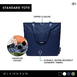 Simple Modern Tote Bag for Women | Medium Water-Resistant Laptop Purse with Compartments and Zipper Top | Shoulder Bag with Pockets for Work, Travel & School | Almond Birch