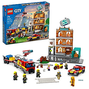 LEGO City Fire Brigade 60321 Building Set with Toy Fire Truck and Five Minifigures. Pretend Play Fire Engine Toy for Kids, Boys, and Girls Ages 7+