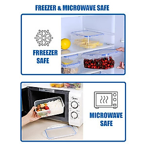 Tauno Plastic Food Storage Containers with Airtight Lids, 3.3 Cup Food Prep Containers for Kitchen and Pantry Organization, Reusable and BPA Free Lunch Boxes, Microwave/Dishwasher/Freezer Safe, 20 Pack