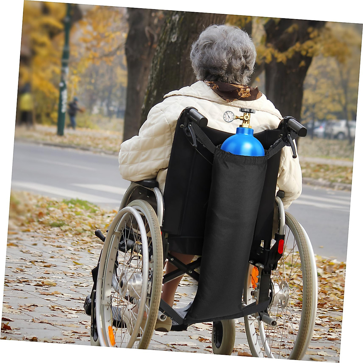 Cabilock Wheelchair Oxygen Holder Oxford Cloth Bag Oxygen Cylinder Holder Oxygen Tank Pouch Easy to Carry