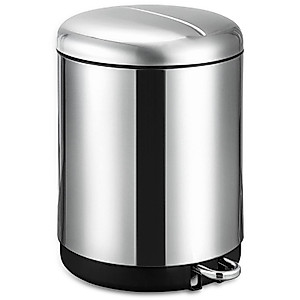 Fashionwu 30 Liter / 8 Gallon Trash Can, Round Kitchen Waste Bin, Double Separate Compartment Recycle Bin with Lid