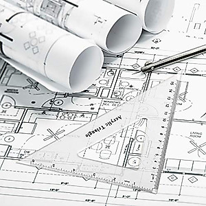 Coopay Large Triangle Ruler Set Square, 30/60 and 45/90 Degrees, Triangle Hollow