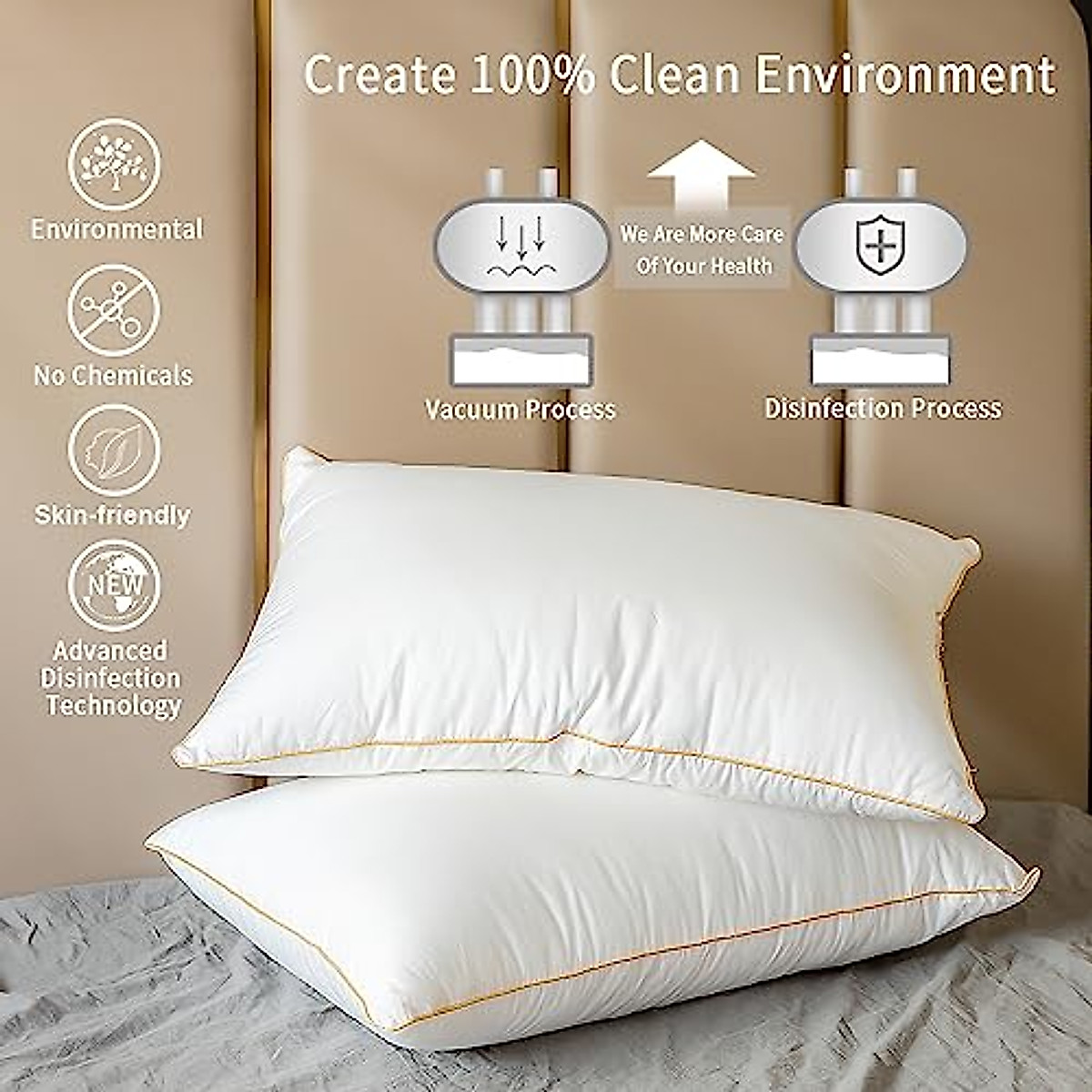NEIPOTA Pillows Standard Size Set of 2, Hotel Collection Side Sleeper Pillow 20" x 26", Firm Standard Pillows for Sleeping 2 Pack, Cooling and Fluffy Down Alternative Fiber Bed Pillows & Positioners