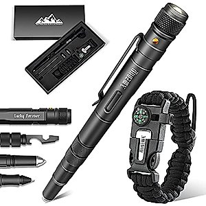 Father's Day Gifts for Dad Men Husband from Daughter Son Wife, 7-in-1 Multitool Pen & 5-in-1 Bracelet - Engraved "Lucky Forever", Birthday Gifts for Men Him Women, Cool Tool Gadgets Unique Gifts Idea