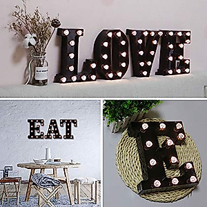 LED Black Alphabet Marquee Letters Sign Light Up Marquee Number Letter Lights Sign with Diamond Bulb for Night Light Home Bar Christmas Lamp Birthday Party Wedding Decoration L