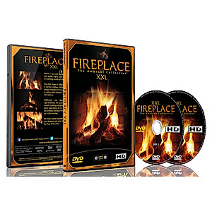 Fireplace DVD - Fireplace XXL - Filmed in HD - 2 DVD Set with Double Extra Long Fires with Burning Wood Sounds