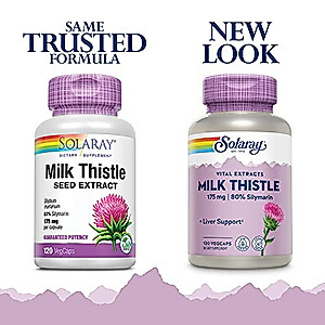 SOLARAY Milk Thistle Seed Extract 175mg | Antioxidant Intended to Help Support a Normal, Healthy Liver | Non-GMO & Vegan | 120 VegCaps
