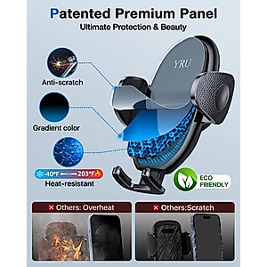 [Upgraded] YRU Car Phone Mount, Sturdy Suction Adjustable Long Arm Cell Phone Holder for Car Dashboard Air Vent Windshield, Handsfree Dash Stand for iPhone 14 13 Pro Max, Samsung Universal Cellphone