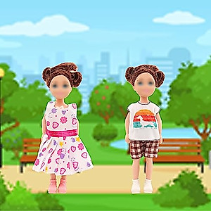 ENOCHT for Chelsea Doll Clothes 6 Swimsuits 3 Dresses 3 Outfits 3 Shoes with 2 Glasses 2 Hat 1 Swimming Ring 6 Accessories for Chelsea 5.3 Inch Doll Summer Playset