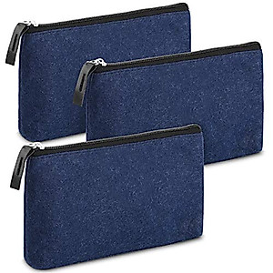 Mr. Pen- Pencil Case, 3 Pack, Blue, Felt Fabric Pencil Case, Pencil Pouch, Felt Pencil Case, Felt Pouch Small, Pen Bag, Pencil Pouch Small, Pen Case, School Supplies, Felt Pencil Bag, Pencil Case