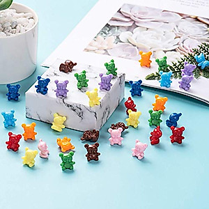 XINHUIDALSQ 90 Pieces Colored Counting Bears 0.62 Inch Rainbow Counting Bears Set 9 Colors Mini Plastic Bears Math Manipulatives for Toddlers Suitable for Ages 3+ Kids