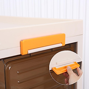 GIFZES Closet Organizers and Storage with Lids and Doors, 4 Tier Plastic Storage Bins Organizer, Collapsible Stackable Storage Bins with Wheels, Folding Storage Box for Closets White