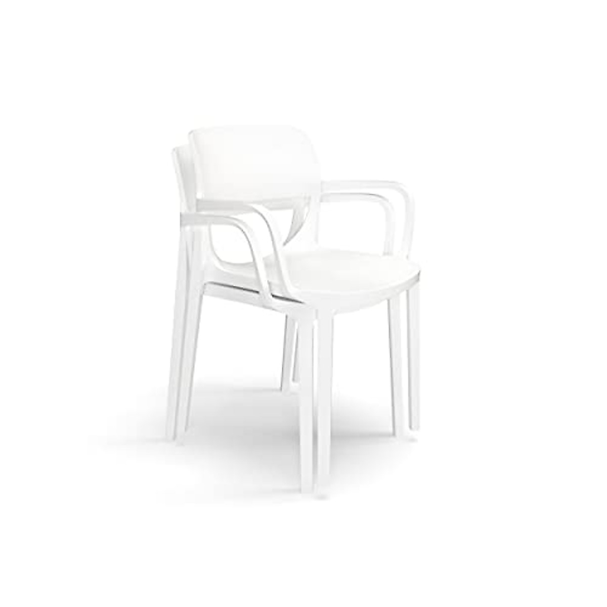HON Basyx Prodigy Commercial-Grade 2-Pack Stackable Arms, Indoor & Outdoor Chair, White