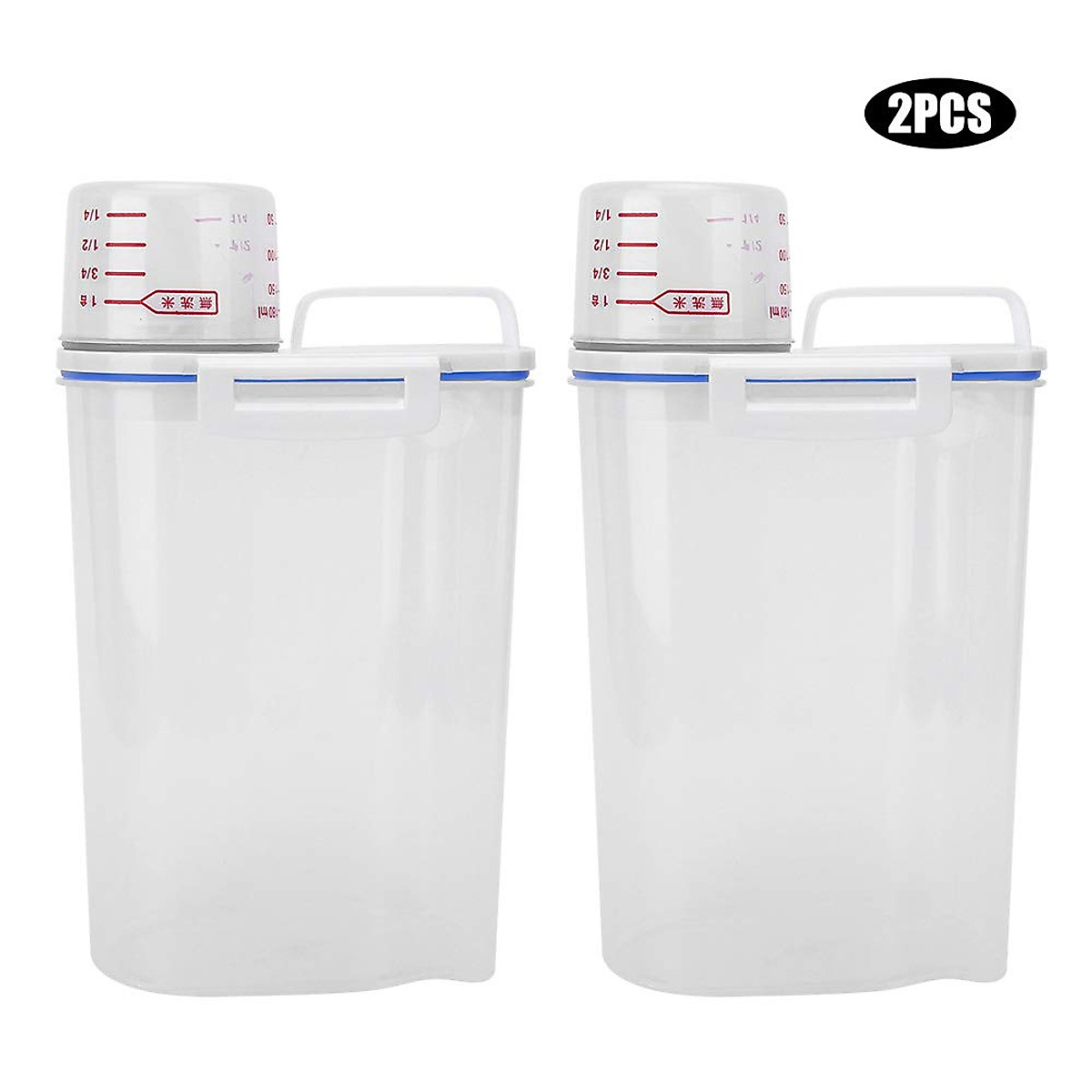 Yosoo 2Pcs Plastic Rice Storage Box, Thick Plastic Flour Storage Capacity Cereal Storage Bin Food Container for Kitchen