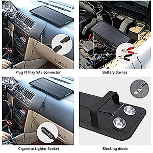 ALLPOWERS 18V 12V 5W Portable Solar Panel Car Boat Power Solar Panel Battery Charger Maintainer for Automotive Motorcycle Tractor Boat RV Batteries