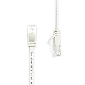 Amazon Basics RJ45 Cat 6 Ethernet Patch Cable, Flat, 250MHz, Snagless, Includes 25 Nails, 100 Foot, White With Printer