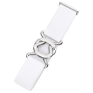 JASGOOD Womens Invisible Belt Comfortable Elastic Adjustable No Show Web Belt Stretchy Belt, J-White,Suit for US Size 0-14