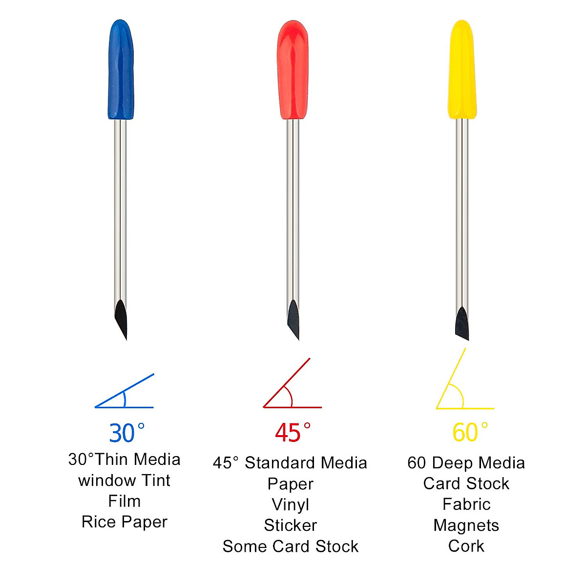 CB09 CB09U Blade Holder Base compatible with Graphtec ， with 30 Pcs Cutting Blades (30/45/60 Degree) Holder Base for Silhouette Cameo 1 2 3/Portrait/Curio/Graphtec 6000/CE 5000-60 Plotter