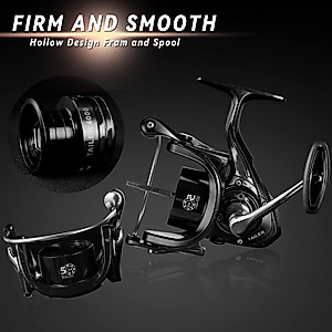 Fishdrops Fishing Reels Spinning, 5+1BB Anti-Reverse with Left/Right Interchangeable Golden Handle, 7.5 oz Ultralight Spinning Reels, 5.5:1 High Speed with Deep/Shallow Aluminum Spool for Freshwater