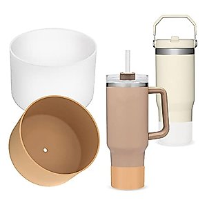 Zukro 2 Pack Silicone Boot for Stanley The Quencher H2.0 & IceFlow Flip Tumblers - Fits 20 oz, 30 oz, and 40 oz Quencher - Anti-Slip Bottle Bottom Bumper Sleeve Cover - Accessories for Stanley cup