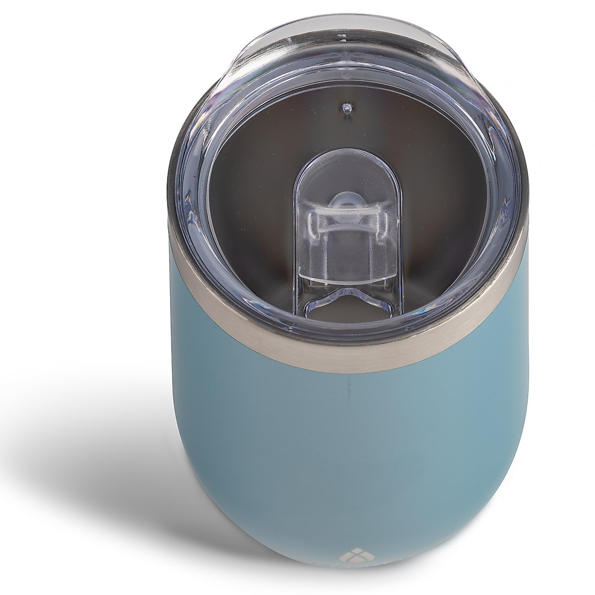 Manna Airén Double Wall Insulated Stainless Steel Stemless Wine Cup Tumbler with Splash-Proof Lid - 16 Oz - Frost Shimmer