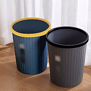 UNNIQ Trash can, Small Round Plastic Trash Can, Trash Bin Recycling Bin, Bathroom, Kitchen, Bedroom, Home Office, Outdoor Trash Can Recycling (Color : Grey, Size : Small)