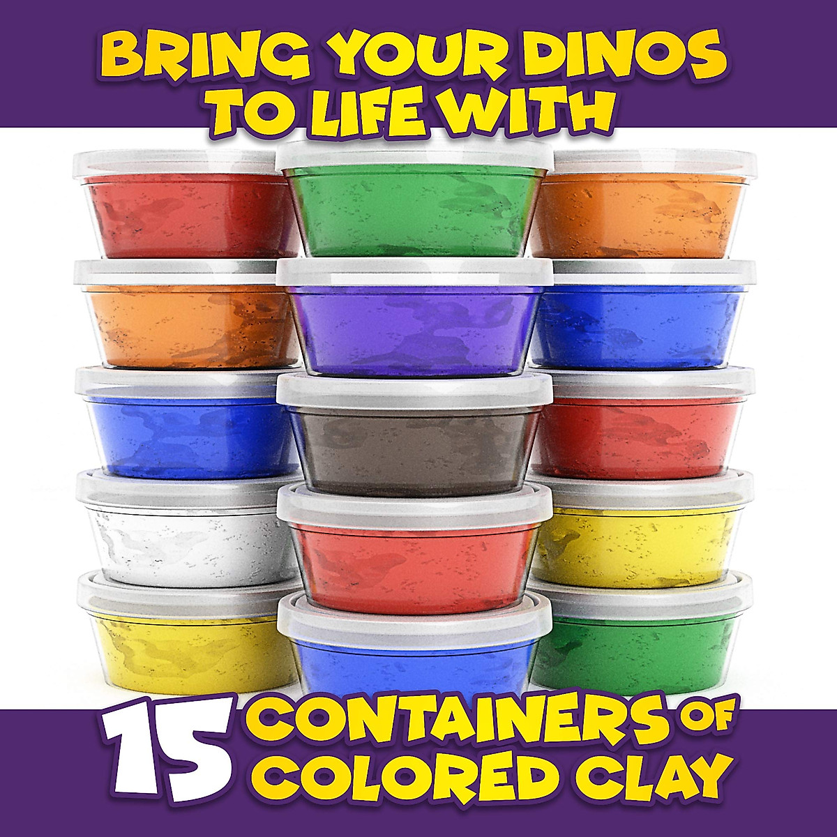 Creative Kids Dinosaur Air Dry Clay Kit for Kids - Build 3 Dinosaur Toys with Modeling Clay - Arts Crafts for Kids Ages 4-8 - Make Build Your Own Craft Dino STEM Models for Boys Girls