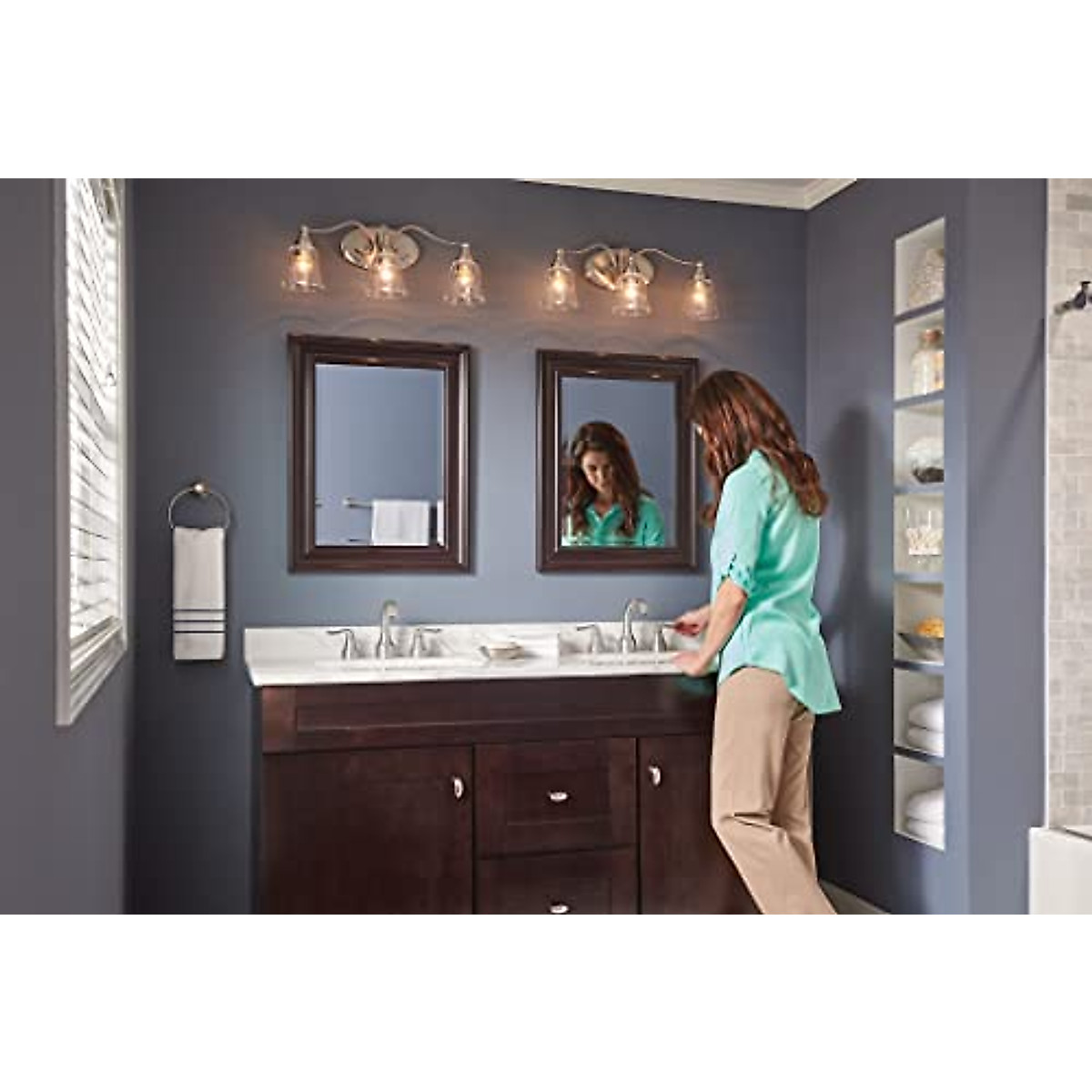 Moen Hamden Spot Resist Brushed Nickel 18-inch Single -Towel Bar, MY6218BN