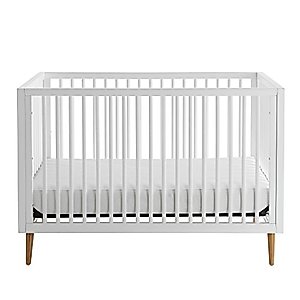 Contours Roscoe 3-in-1 Convertible White Standard Baby Crib, Converts from Baby Crib to Toddler Bed and Daybed, Fits Standard Full-Size Crib Mattress, Easy to Assemble - White