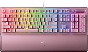 Razer BlackWidow V3 Mechanical Gaming Keyboard: Green Mechanical Switches - Tactile & Clicky - Chroma RGB Lighting - Compact Form Factor - Programmable Macro Functionality - Quartz