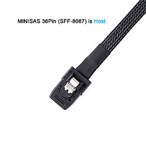 ADCAUDX Mini-SAS to SAS-Cable: 1M SFF8087 to SAS SFF-8087 to SFF-8482 Connector 4X SAS with SATA-Power Adapter Cable (3.3FT)