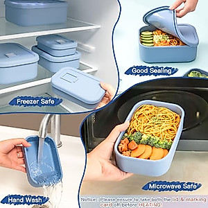 iArtker Silicone Food Storage Containers, Set of 3 Leakproof Storage Bento Box with Lids, BPA Free